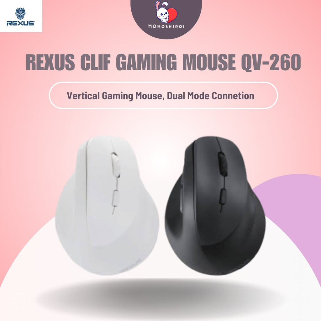 Jual Mouse Rexus Clif I QV-260 Dual-Mode - Vertical Ergonomic Wireless ...