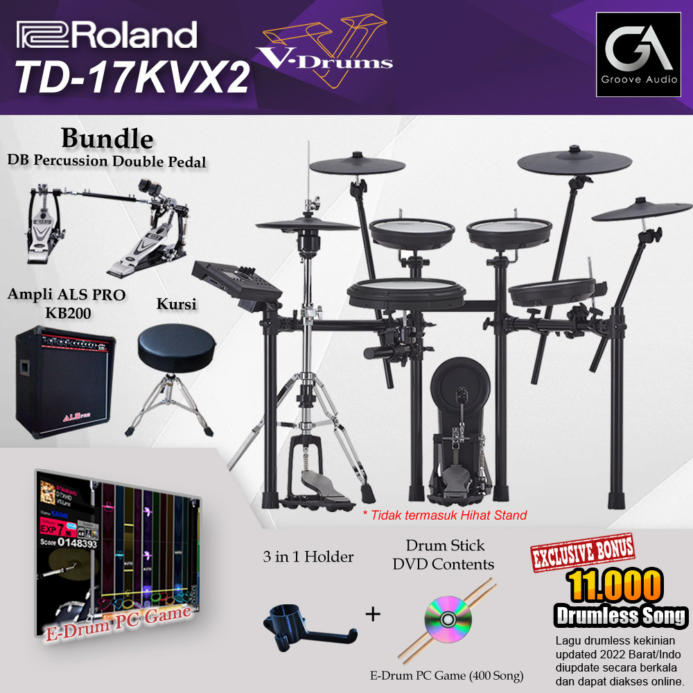 Jual Drum Elektrik Roland TD 17KVX2 + Rack MDS-COM / TD17KVX2 / TD17 KVX2 | Shopee Indonesia