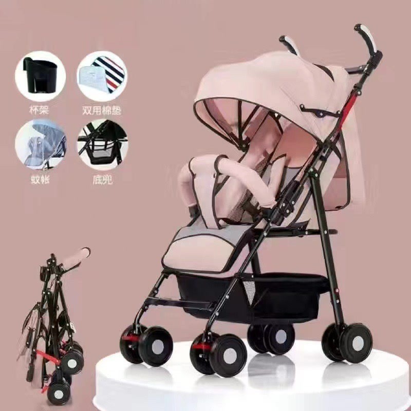 Jual Wholesale Baby Stroller Can Sit and Lie Down Baby Light Folding ...
