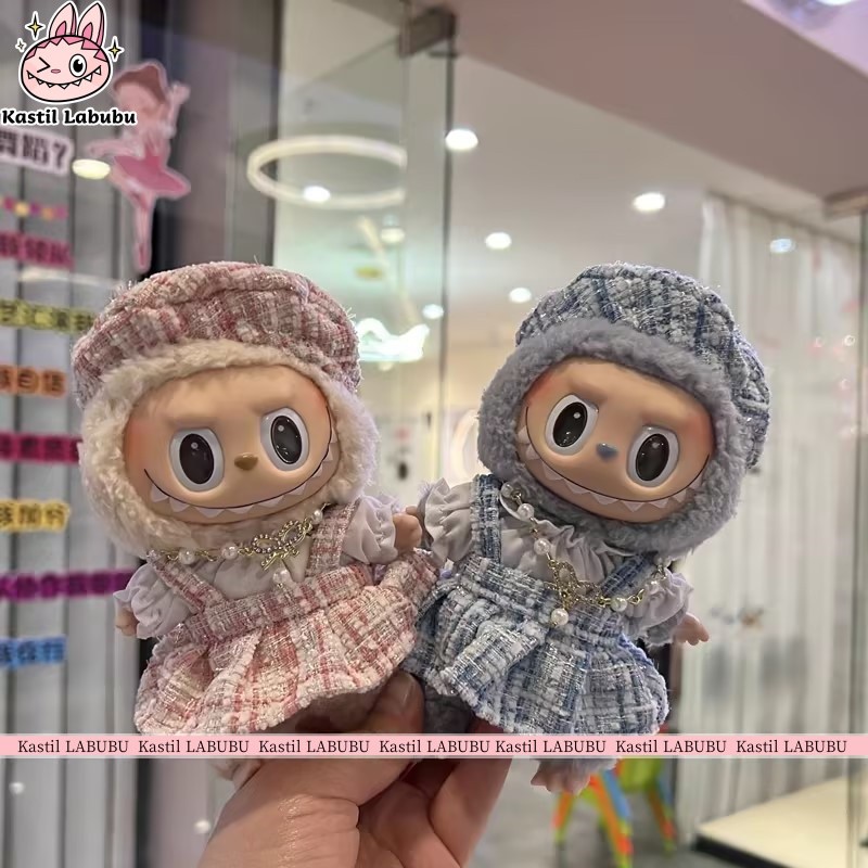 Jual READY ⚡17CM⚡ POP / MART LABUBU MACARON Labubu pakaian boneka Gaun ...