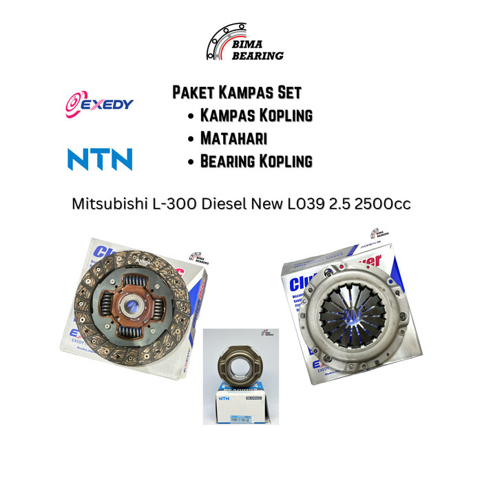 Jual PAKET KOPLING SET KAMPAS MATAHARI DEKLAHAR BEARING COLT L300 DIESEL NEW L039 2.5 EXEDY NTN ...