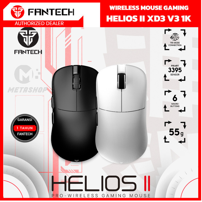 Jual Fantech HELIOS II XD3 V3 Wireless Mouse Gaming 1K Tri Mode | Shopee Indonesia