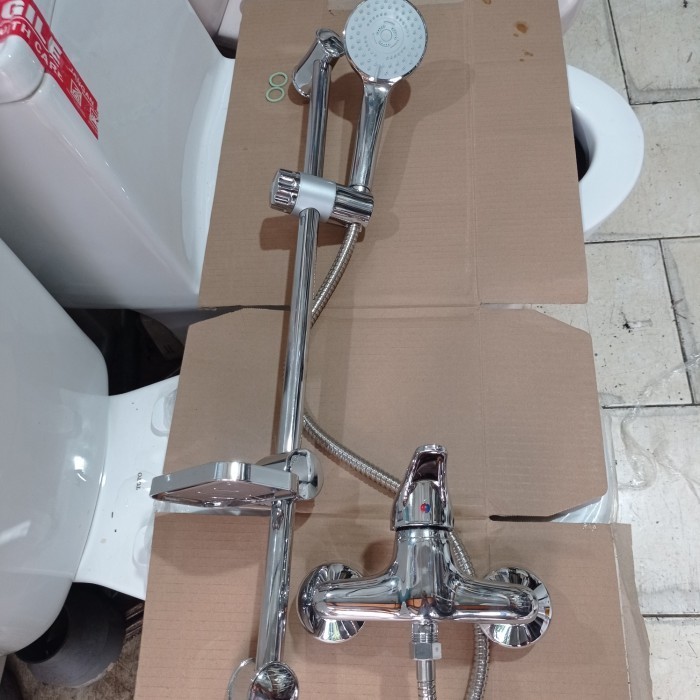Jual kran shower panas dingin + tiang shower set | Shopee Indonesia