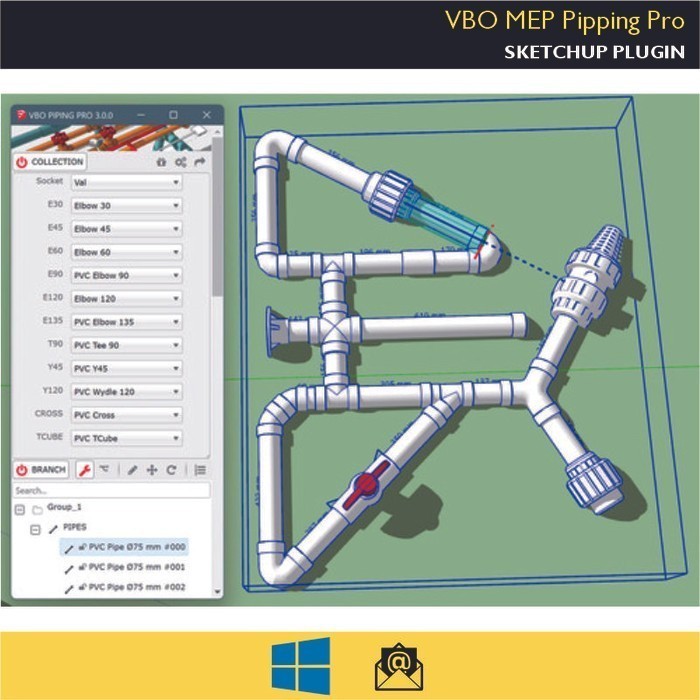 Jual (WIN) VBO MEP Pipping PRO - Sketchup Plugin | Shopee Indonesia