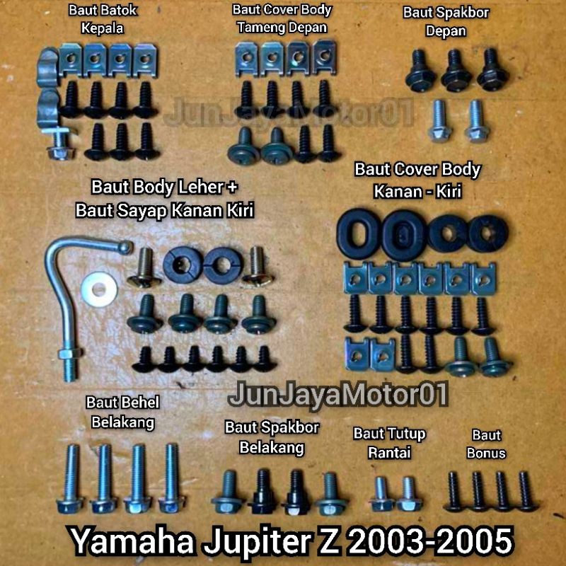 Jual Baut Lengkap Full Set Body Jupiter Z Lama / Baut Lengkap Fullset ...
