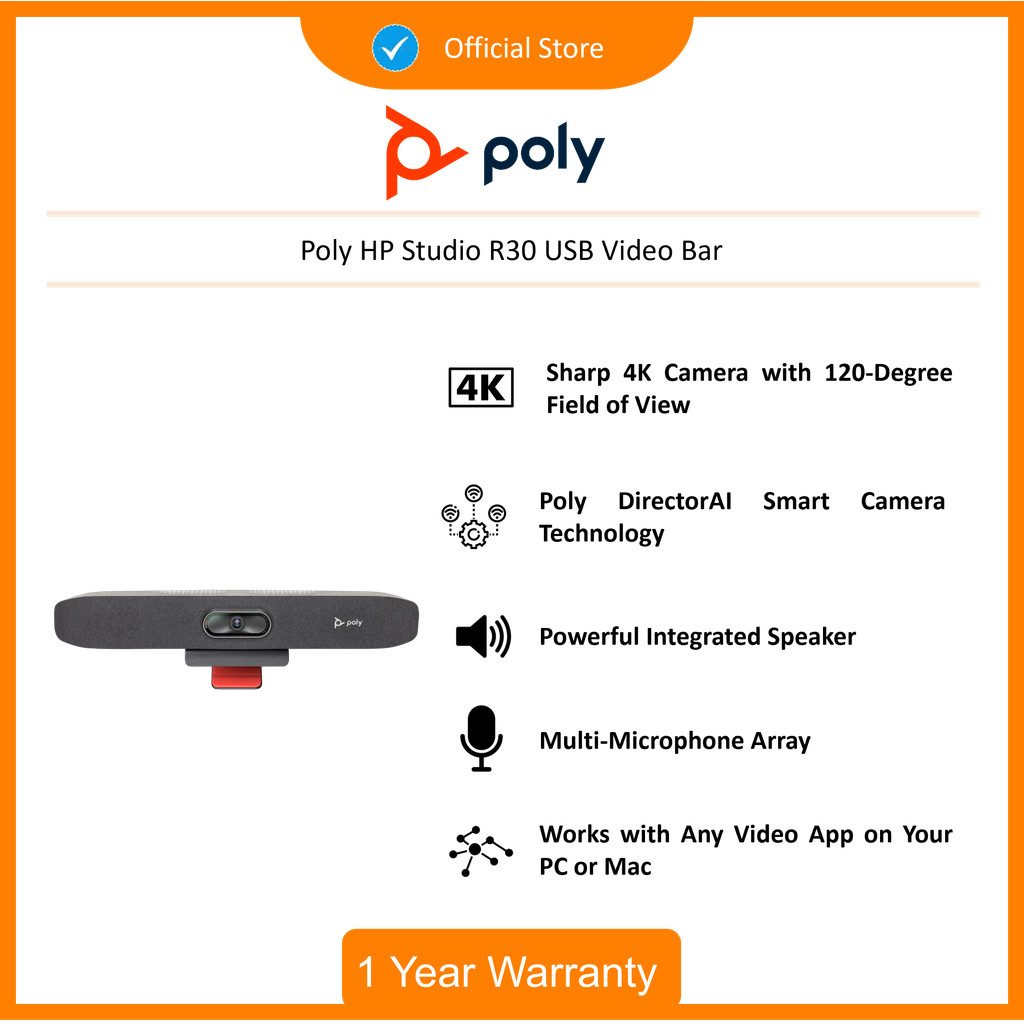 Jual Poly HP Studio R30 USB Video Bar (842D2AA#ABB) | Shopee Indonesia
