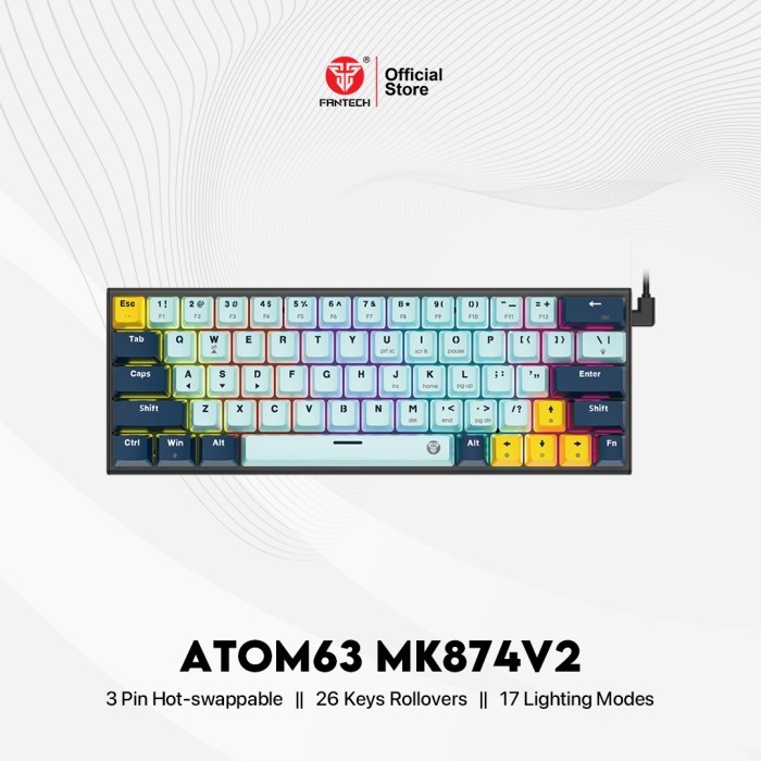Jual Fantech ATOM96 MK890 RGB Keyboard Gaming Mechanical Full Size | Shopee Indonesia