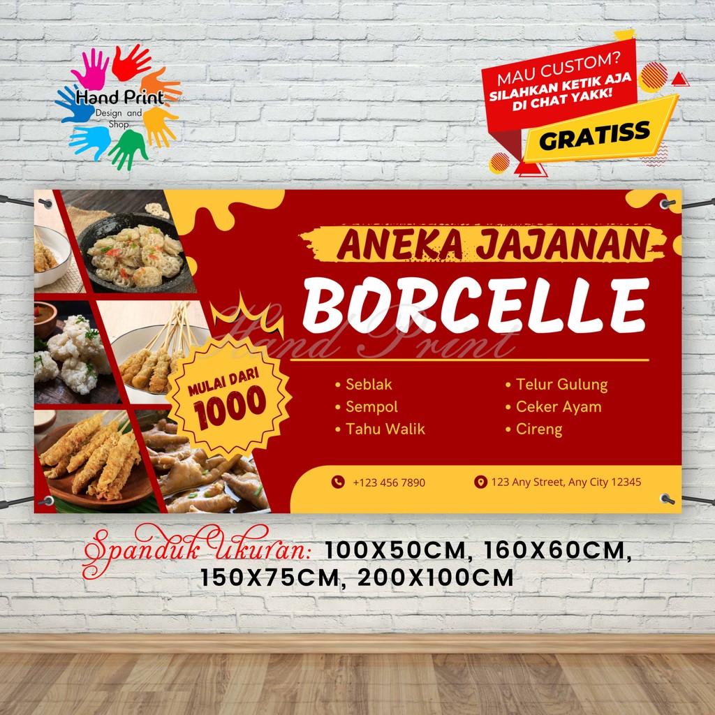 Jual Cetak Spanduk Banner Jualan Makanan Warung Makan Merah MMT Spanduk ...