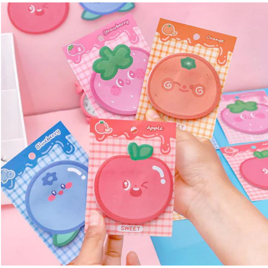 Jual Sticky Note Lucu Isi 30 Lembar Motif Fruit Note Catatan Tempel ...