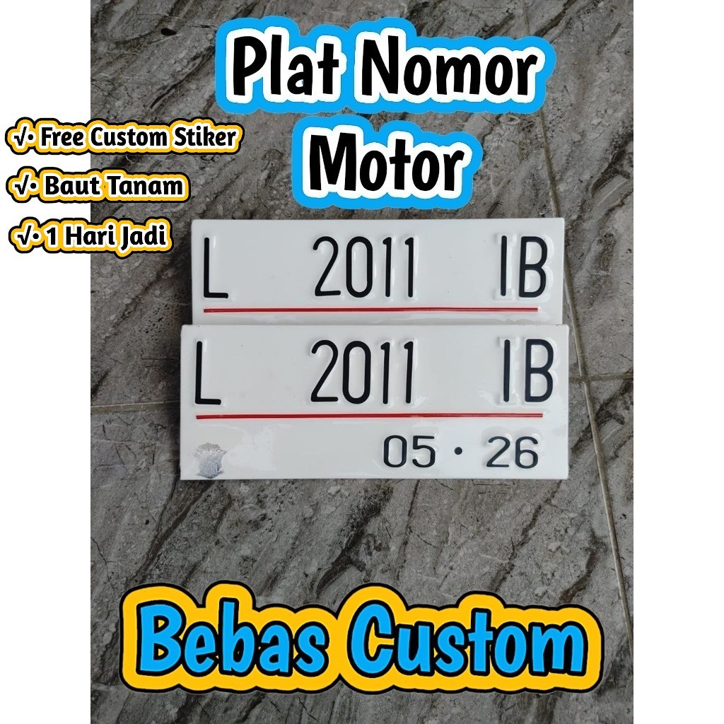 Jual Buat Plat Nomor Motor Putih Font Terbaru Baut Tanam | Shopee Indonesia