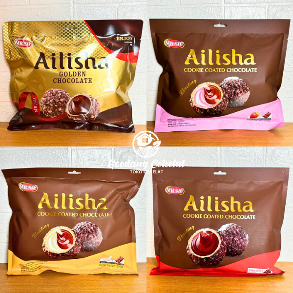 Jual MR.SIF Ailisha Golden Chocolate 200g Cookie Coated Chocolate ...