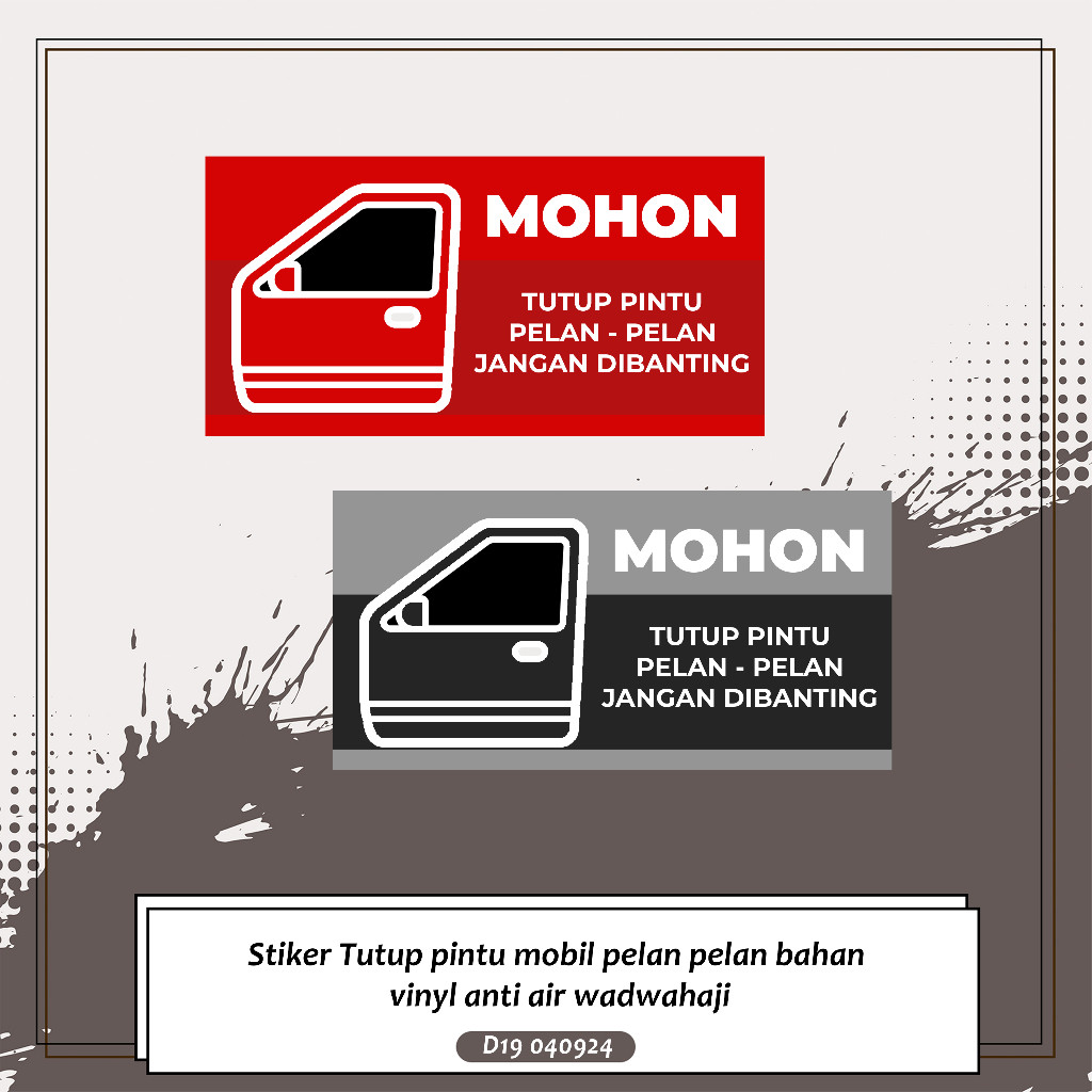 Jual Stiker Tutup pintu mobil pelan pelan bahan vinyl anti air ...