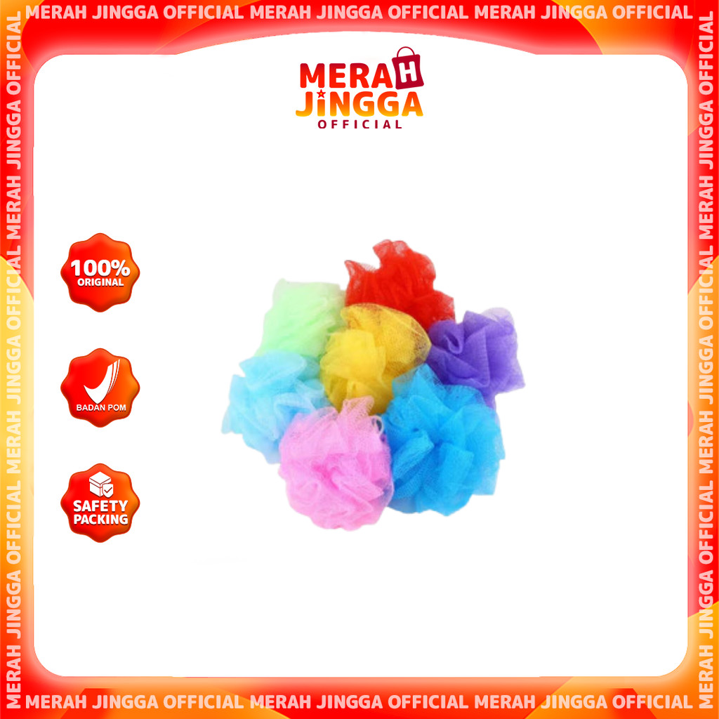 Jual Spons Mandi 50g Warna Random - Shower Puff Jaring Lembut Halus ...