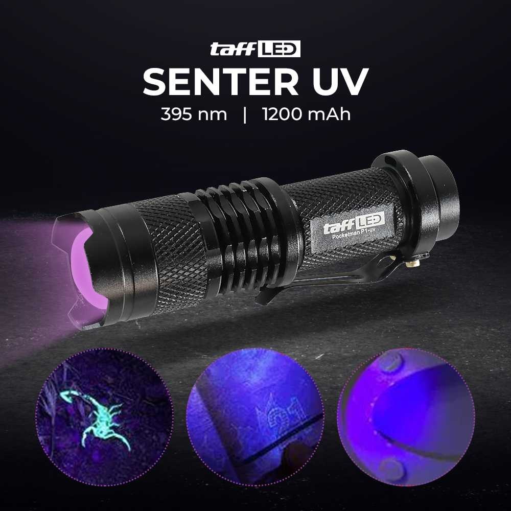 Jual TaffLED Pocketman Senter LED UV Flashlight 395nm with Battery ...