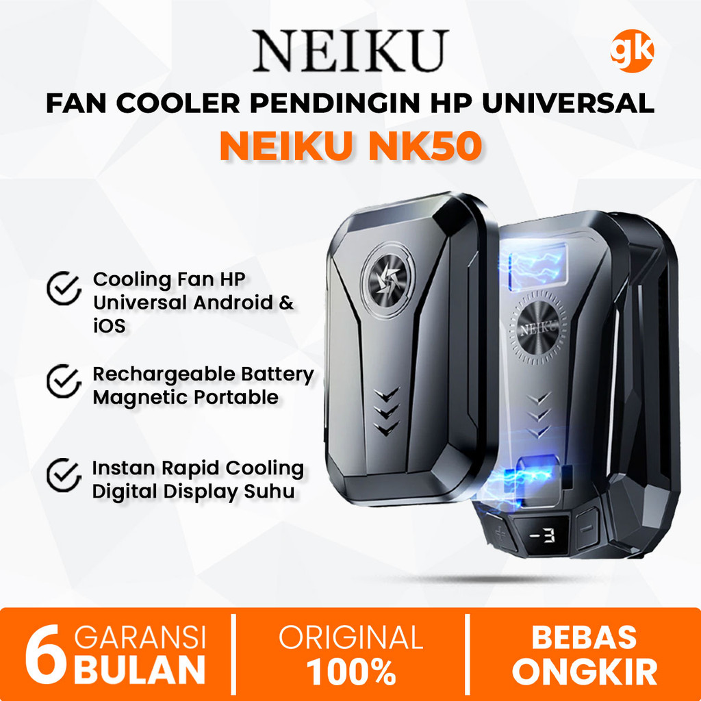 Jual NEIKU NK50 Cooling Fan Cooler HP Semiconductior Rechargeable ...