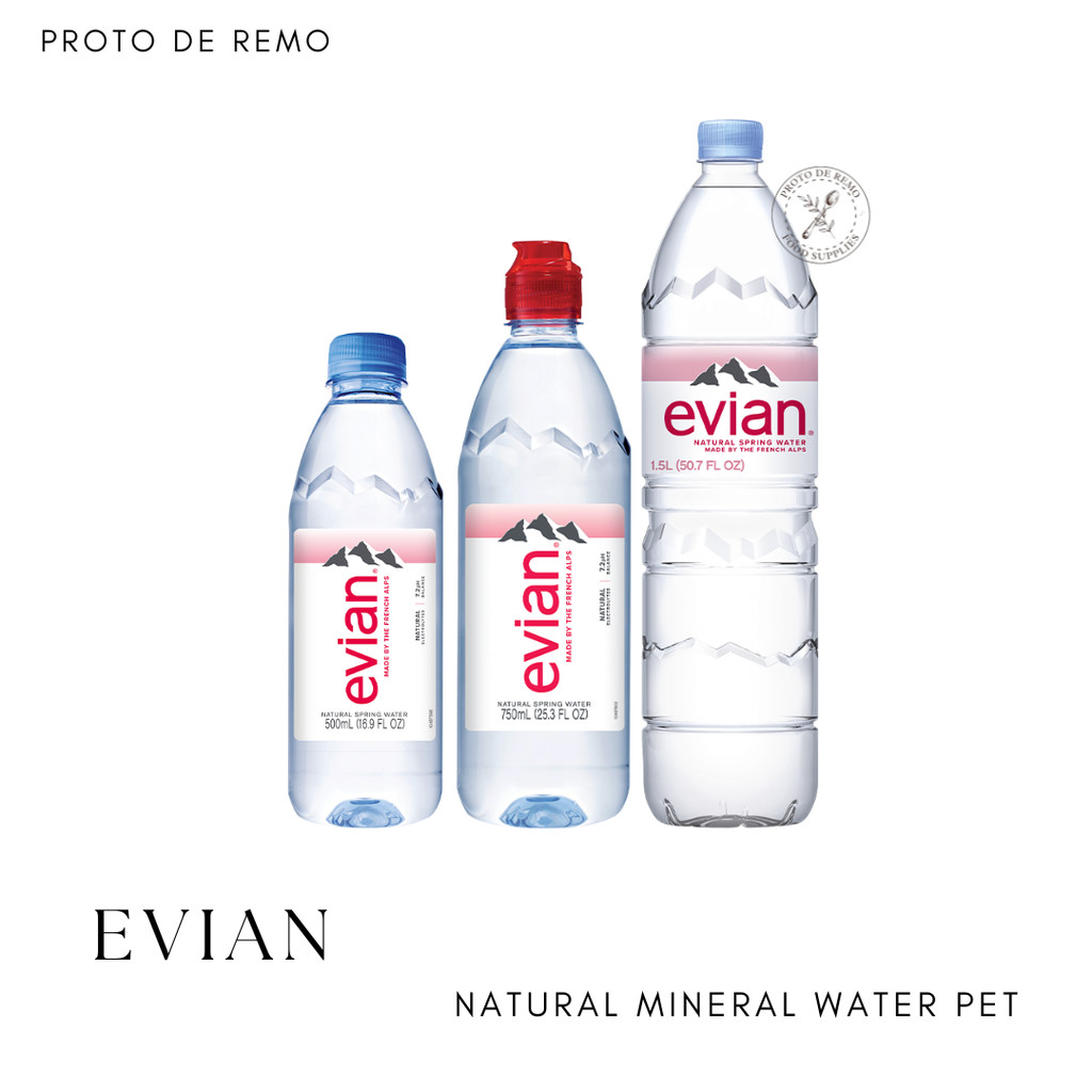 Jual Evian Natural Mineral Water Pet Botol Plastik - 330ML | 500ML | 750ML | 1500ML | Shopee ...