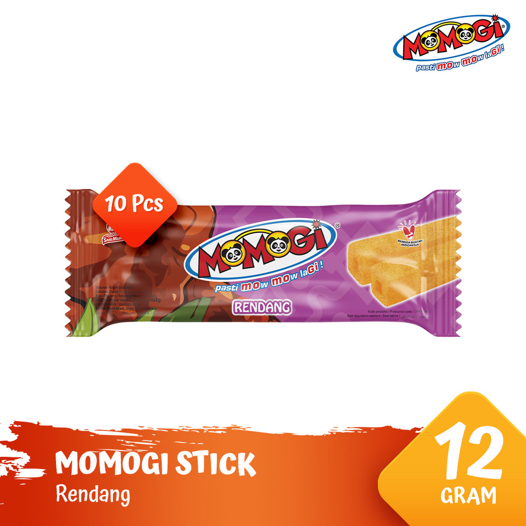 Jual Momogi Stick Snack Makanan Ringan 12gr - Rendang [1 Box @ 10 Pcs ...
