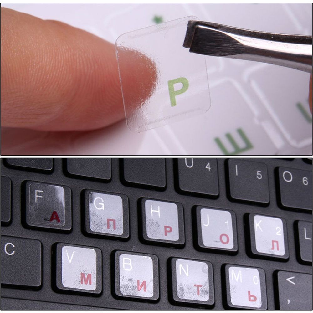 Jual Waterproof Self-adhesive Multicolor Keyboard Stickers Cover ...
