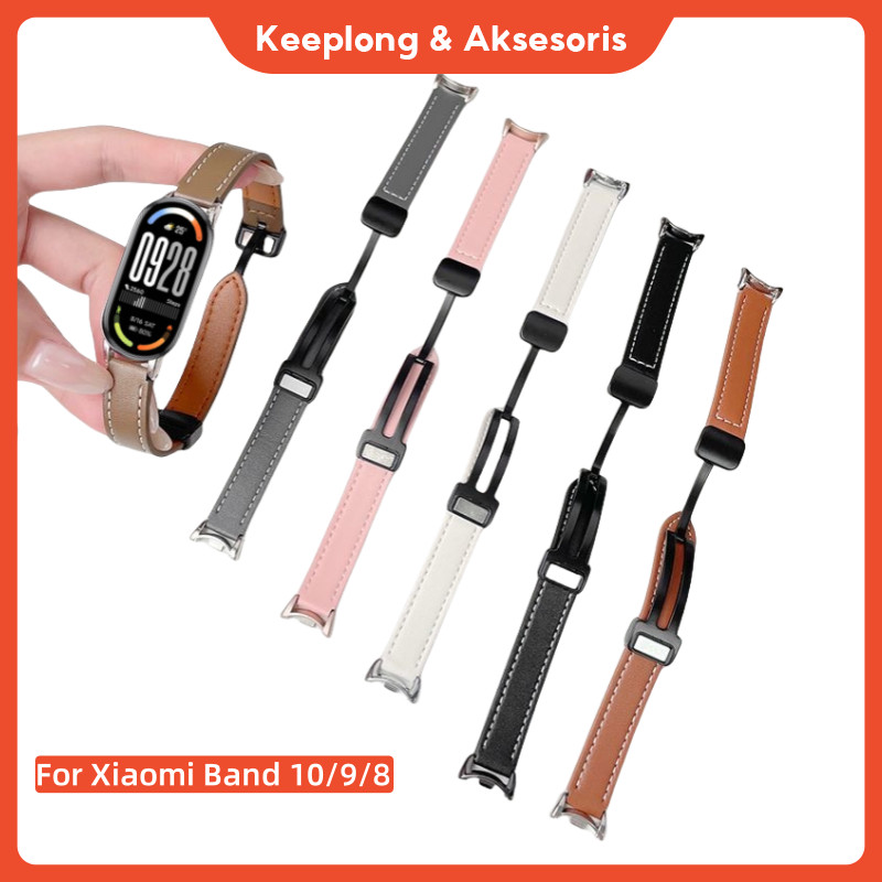 Jual Tali Strap Xiaomi Band 10 Leather Xiaomi SmartBand 9 Strap Xiaomi Mi Band 8 Tali Pengganti ...