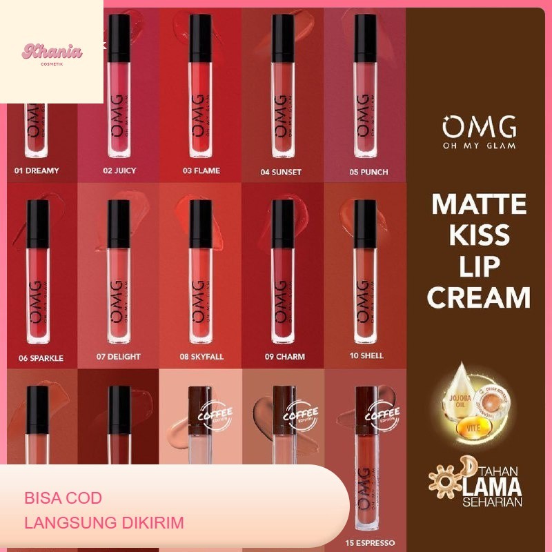 Jual [BISA COD] OMG OH MY GLAM Matte Lipcream Mattelast Lip Cream warna ...