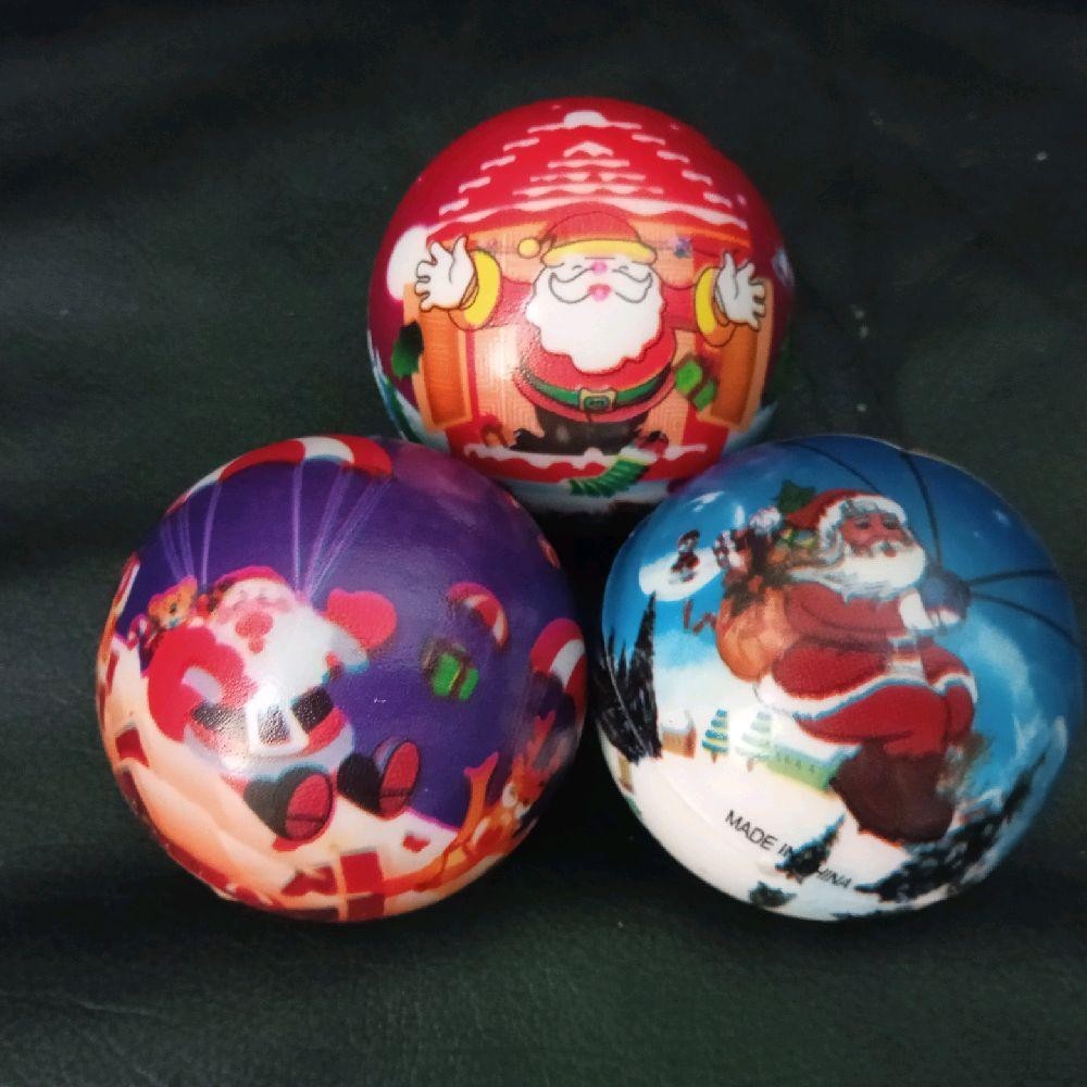 Jual Bola Karet Spons Mainan Motif Gambar Tema Hari Raya Natal ...