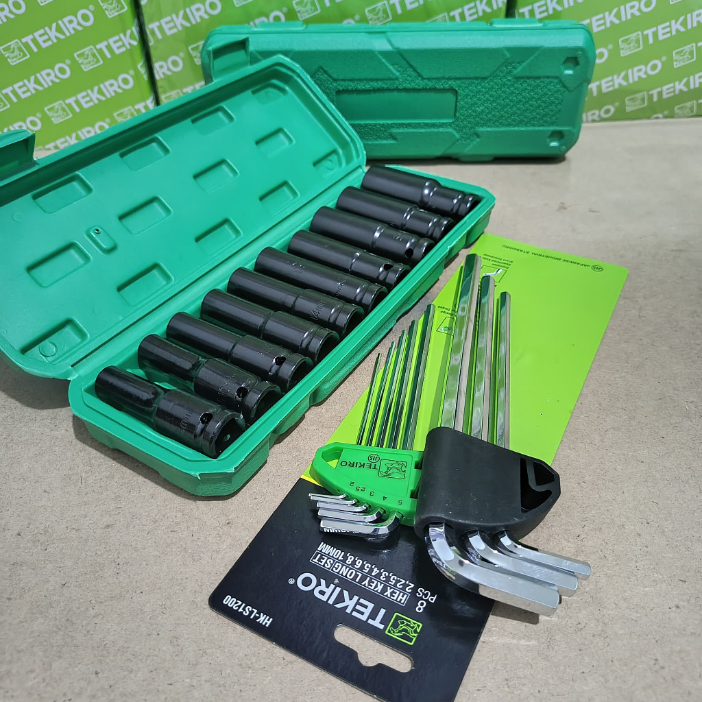 Jual Paket Lengkap Tekiro Kunci L Set 8pcs 2-10mm +Kunci Sok Set Mata Kunci Impact Impact Socket ...