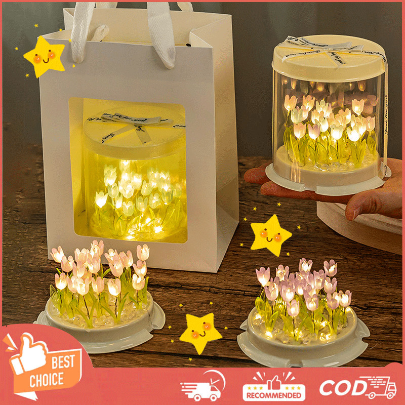 Jual Lampu Malam Bunga Tulip Lampu DIY Romantic Handmade Lampu Malam ...