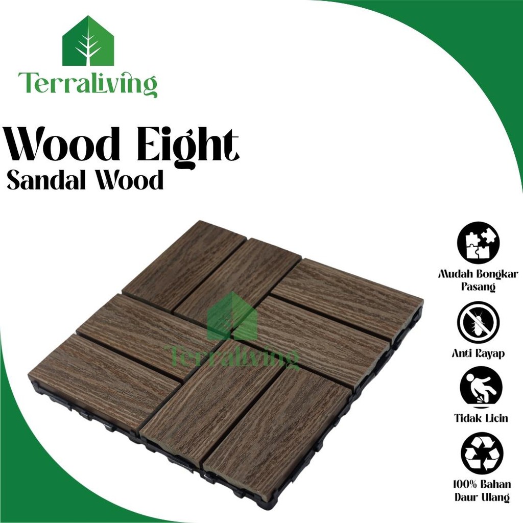 Jual TerraLiving Wood Eight SANDAL WOOD WPC Decking Tiles Lantai ...