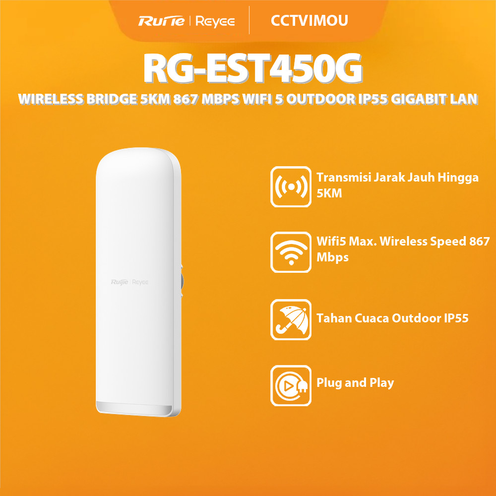 Jual RUIJIE REYEE RG-EST450G WIRELESS BRIDGE 5KM 867 MBPS WIFI 5 ...