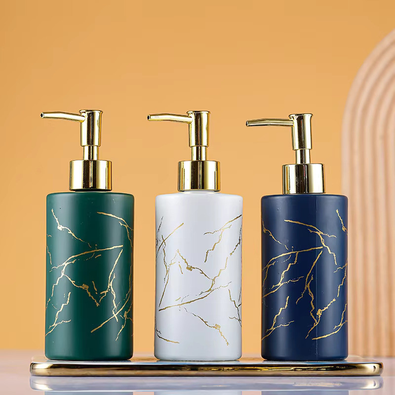 Jual Botol Sabun Pump Bottle Soap Dispenser Glass Kaca Motif Marble ...