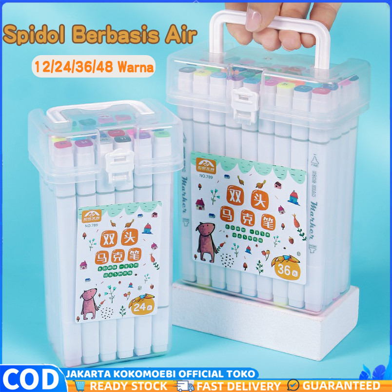 Jual Spidol Set 12/24/36/48 Warna Sketch Marker Spidol Warna Spidol ...