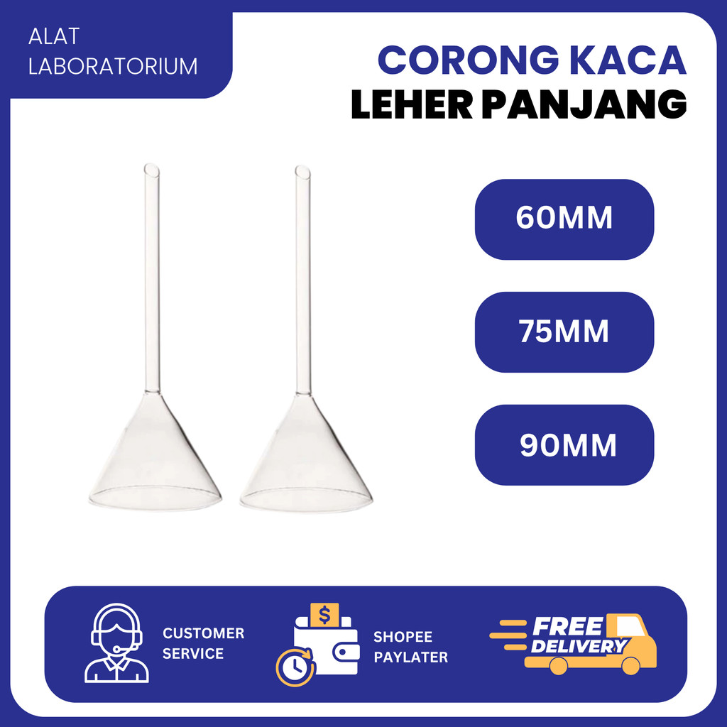 Jual XUEBEI Corong Kaca Leher Panjang/ Funnel Glass Long Stem 75mm ...