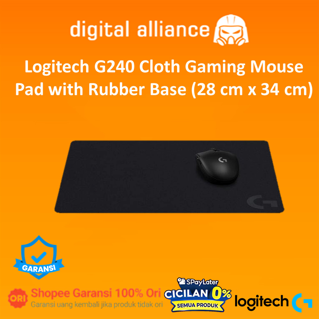 Jual Logitech G240 Cloth Gaming Mouse Pad with Rubber Base (28 cm x 34 ...