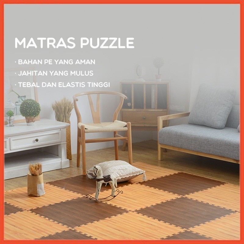 Jual SPEEDS Eva Mate Matras Wood Puzzle Alas Bermain Bayi + Pinggiran ...
