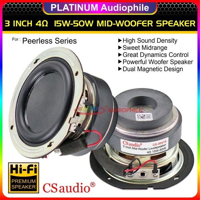 Jual Speaker 3 Inch 4 Ohm 15W - 50W Mid Bass Mid Woofer Speker 3" for ...