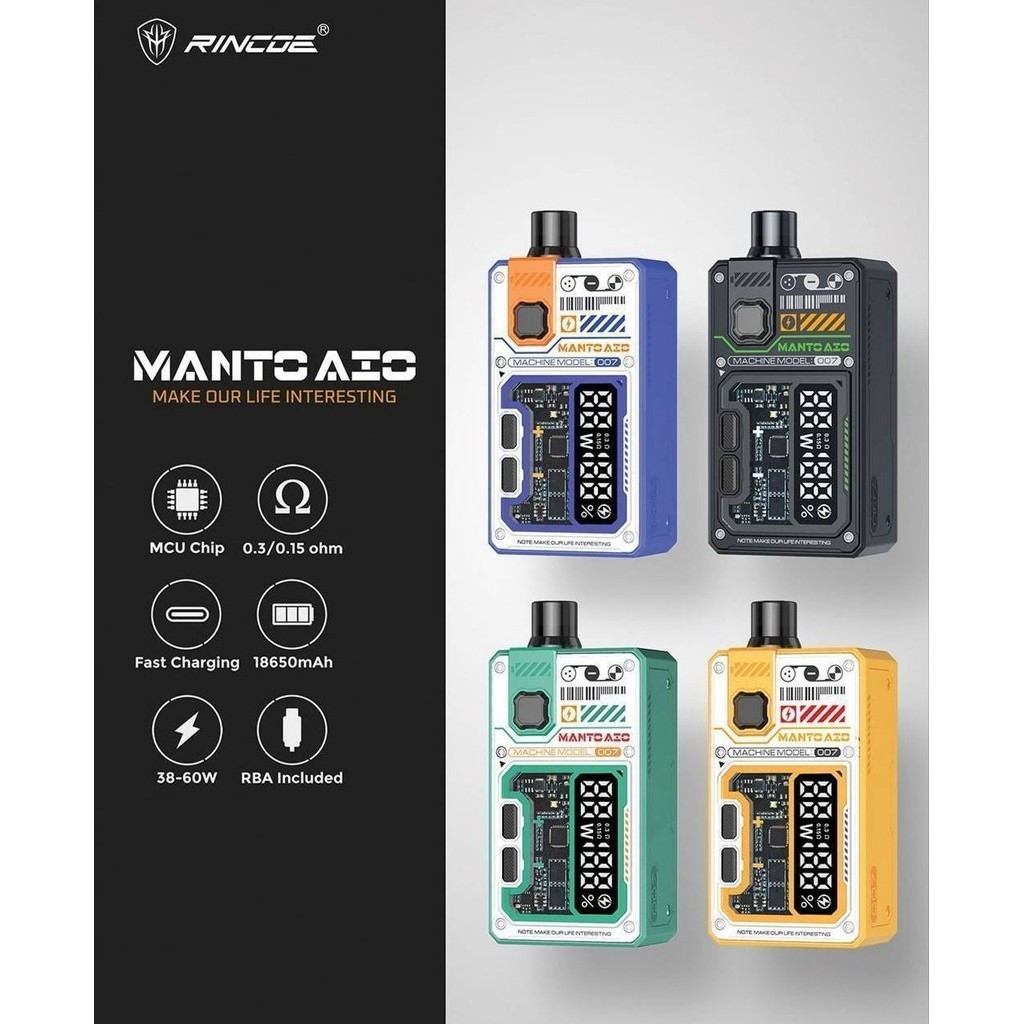 Jual Device Mod Aio Rincoe Manto Plus 2 Kit With Rba Coil | Shopee ...