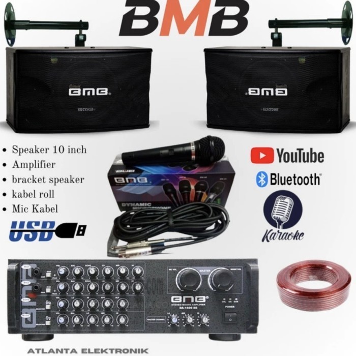 Jual Paket Sound System BMB Speaker 10 Inch + Amplifier+ Mic Kabel 2 ...