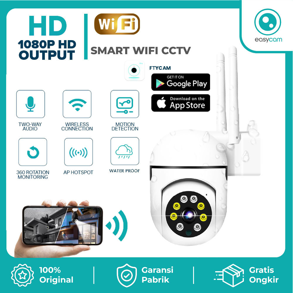 Jual [ Ftycampro ] Buy 1 Get 2 Outdoor CCTV Full HD 360 Derajat PTZ ...