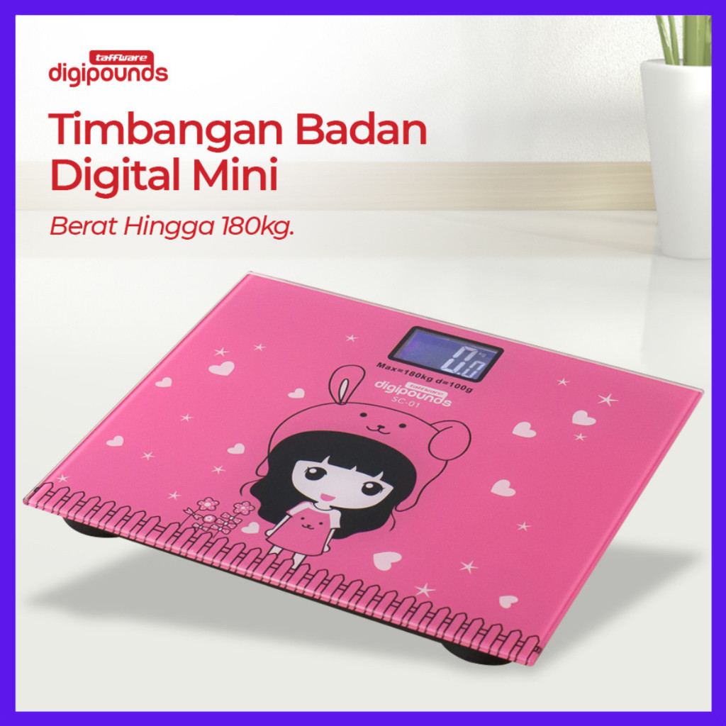 Jual Timbangan Badan Kaca Digital Body Elektronik Kartun 180kg ...