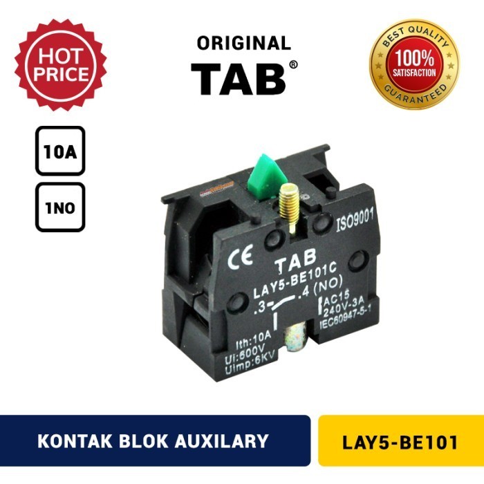 Jual GG99 Kontak Blok 1NO Auxiliary Push Button LAY5 - BE101 TAB ...