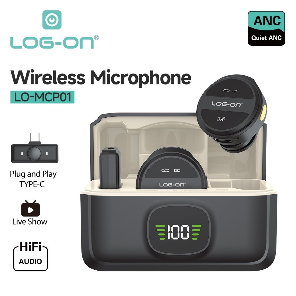 Jual LOG ON WIRELESS MICROPHONE LO-MCP01 Wireless True Noise Reduction ...