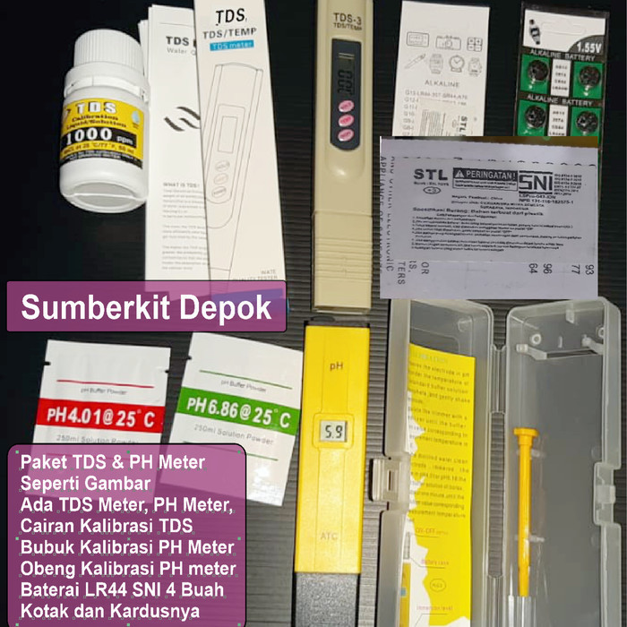 Jual Paket alat ukur PH meter & TDS meter sudah kalibrasi+cairan kalibrasi | Shopee Indonesia