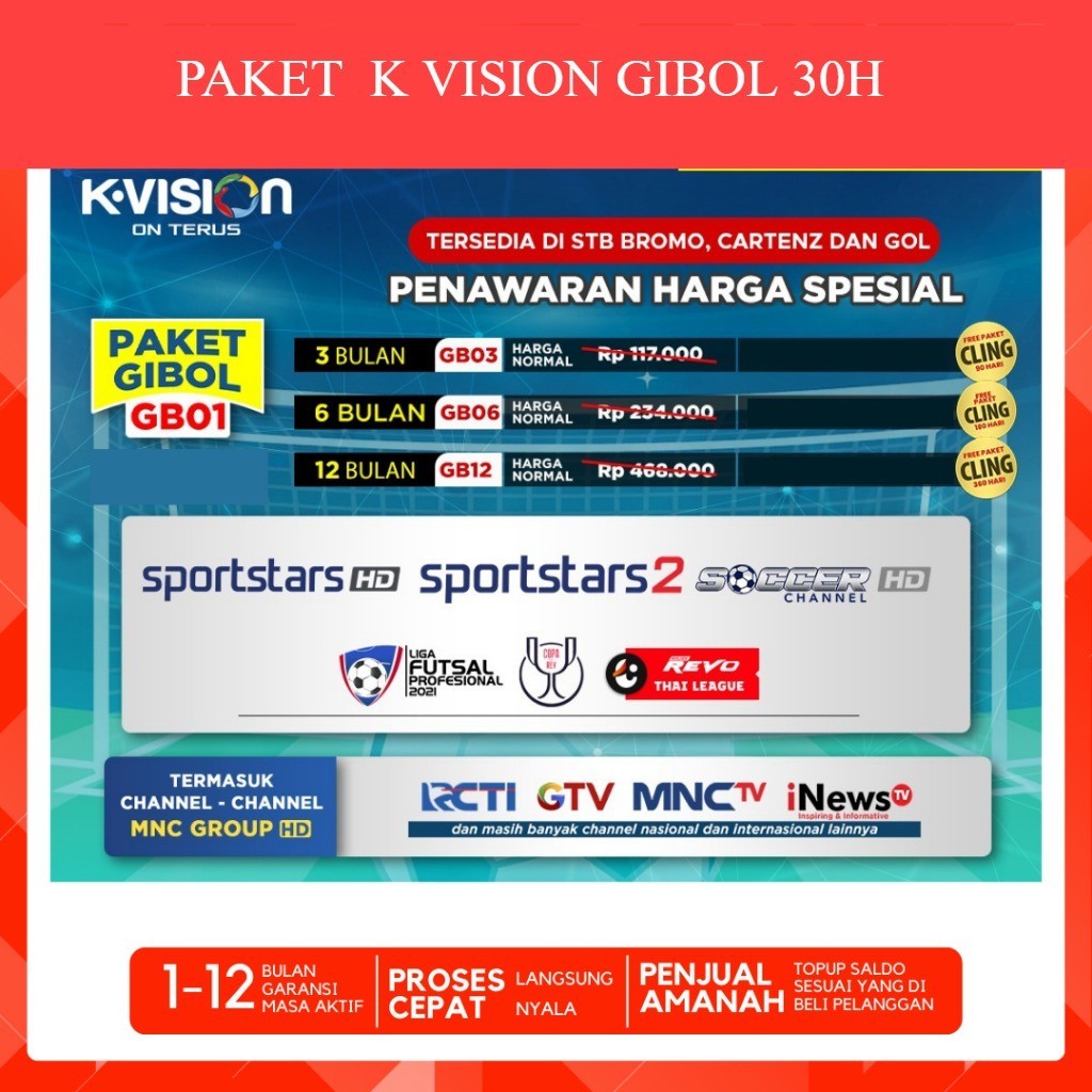 Jual Paket GIBOL K VISION GB01 KVision 30H | Shopee Indonesia