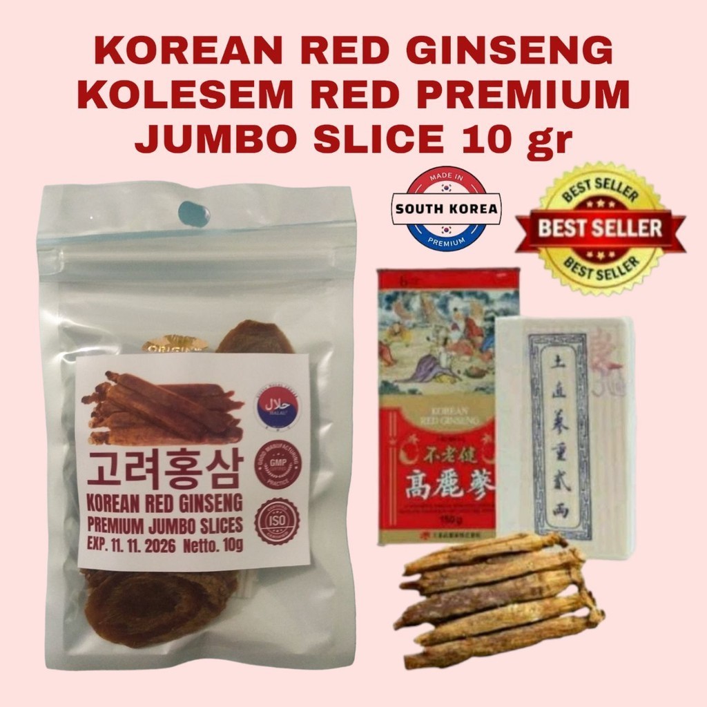 Jual KOREAN RED GINSENG SLICE 10g KOLESOM GINSENG MERAH SLICE KOREA ...