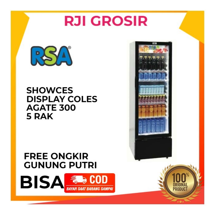 Jual SHOWCASE RSA AGATE 300 5 RAK DISPLAY COOLER KULKAS BY GEA LOW WATT ...