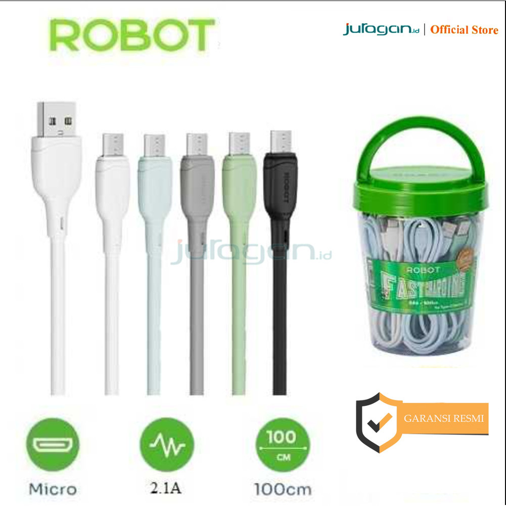 Jual Kabel Data Micro USB ROBOT RBM100S 1 Toples 1m Colorful (1 Toples ...