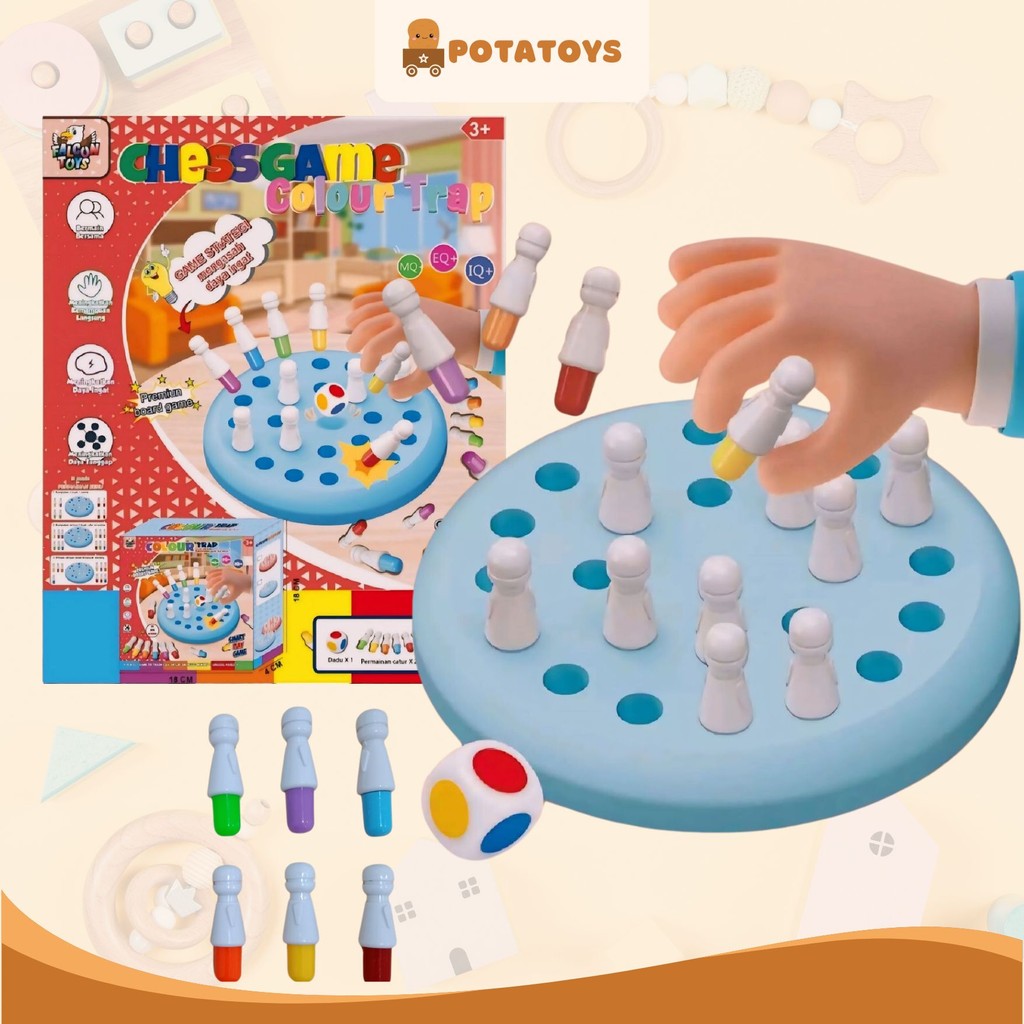 Jual [ POTATOYS ] Mainan Edukasi Memory Chess Colour Stick Board Game ...