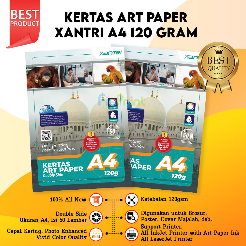 Jual Kertas Art Paper A4 120 GSM 1pack / 50 Lembar Kertas Art Paper ...