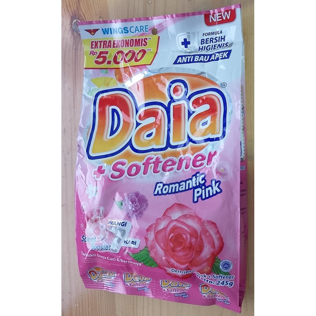 Jual Daia Powder Detergent Romantic Pink 245 gr PCS | Shopee Indonesia