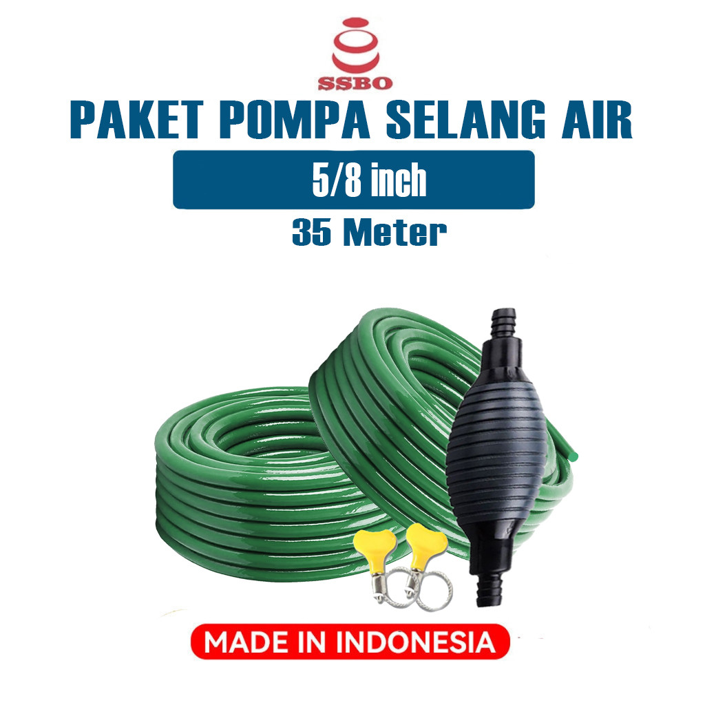 Jual SSBO Paket Pompa Selang Air Elastis 5/8 Inch 35 Meter Selang ...